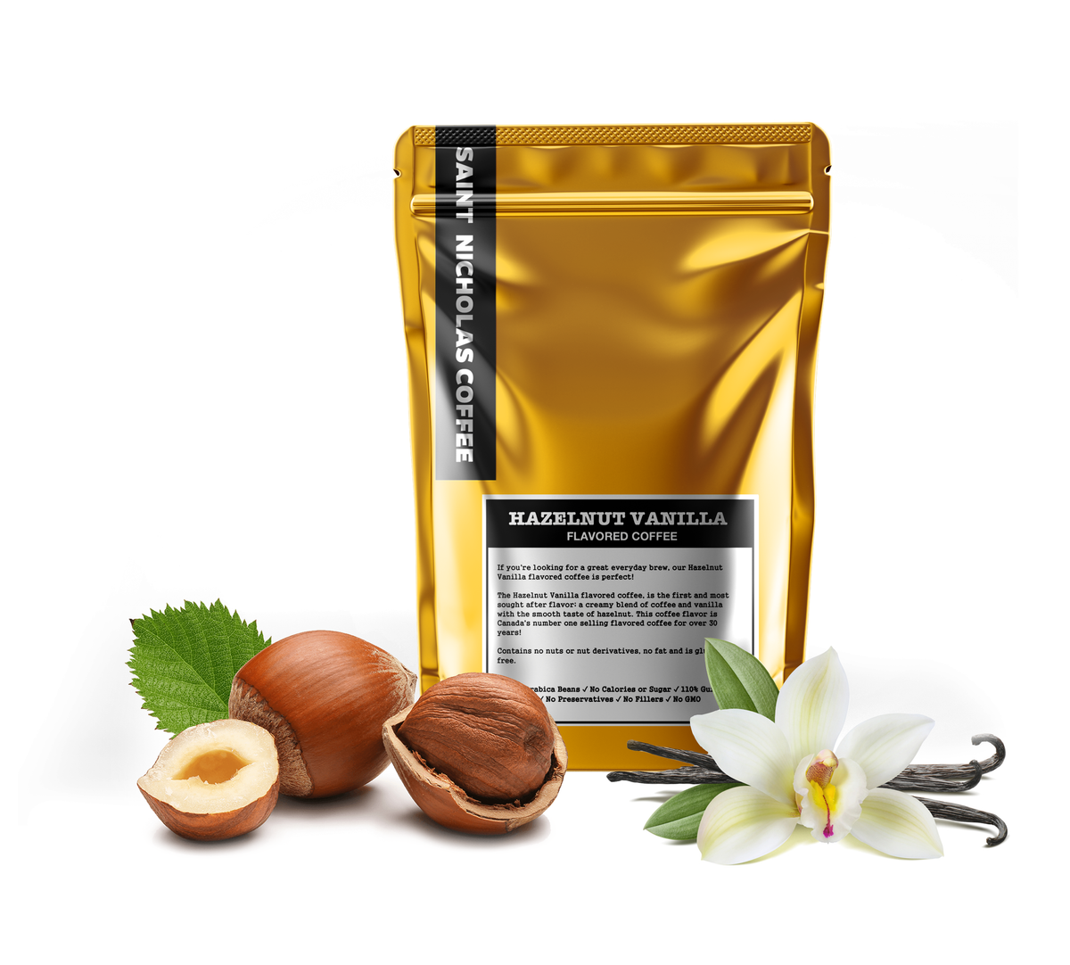 HAZELNUT VANILLA FLAVORED COFFEE – Saint Nicholas Coffee & Tea